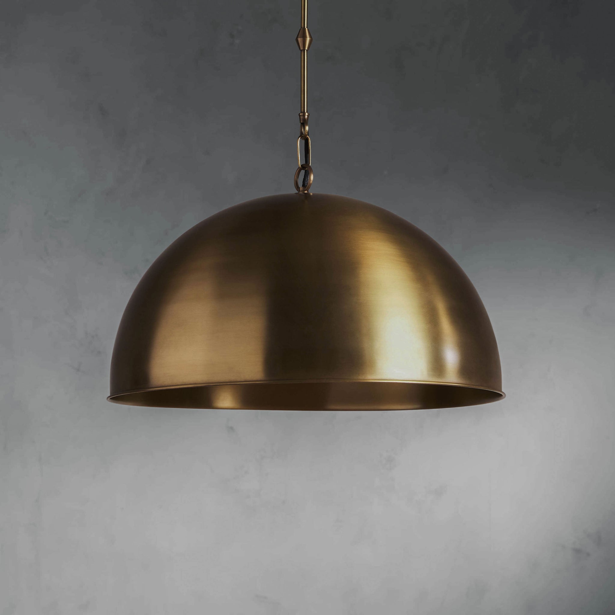 Brass dome pendant light